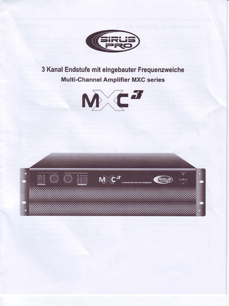 Sirus Pro MXC-3 | PDF