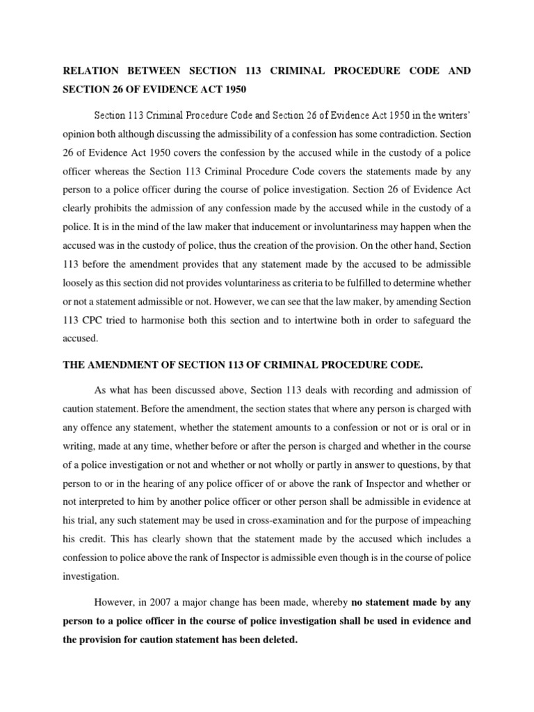 Amendment of The S113 and The Effect | PDF | Right To Silence | Arrest