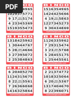 Free Printable 1-90 Bingo Cards | PDF