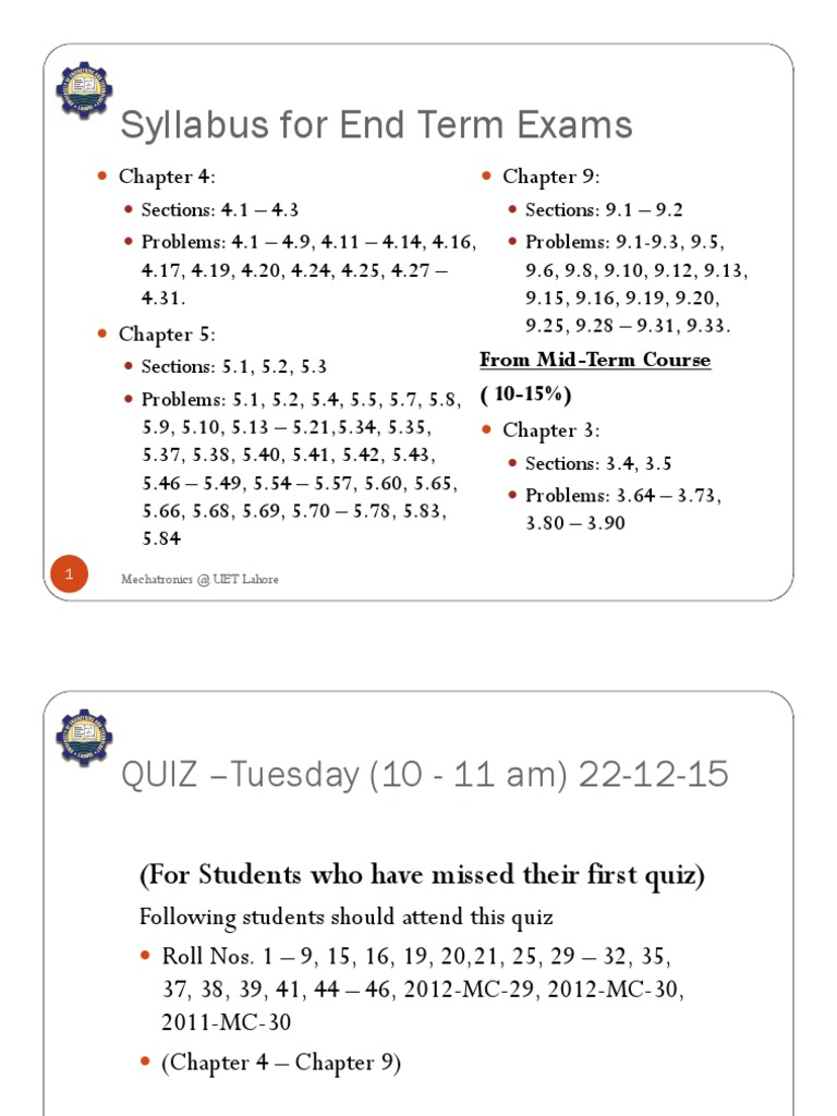 Course Outline + Quiz | PDF