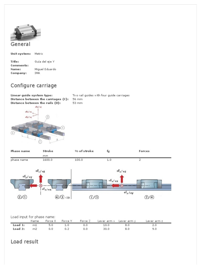 SKF Linear Guide Calculator | PDF | Machines | Mechanical Engineering