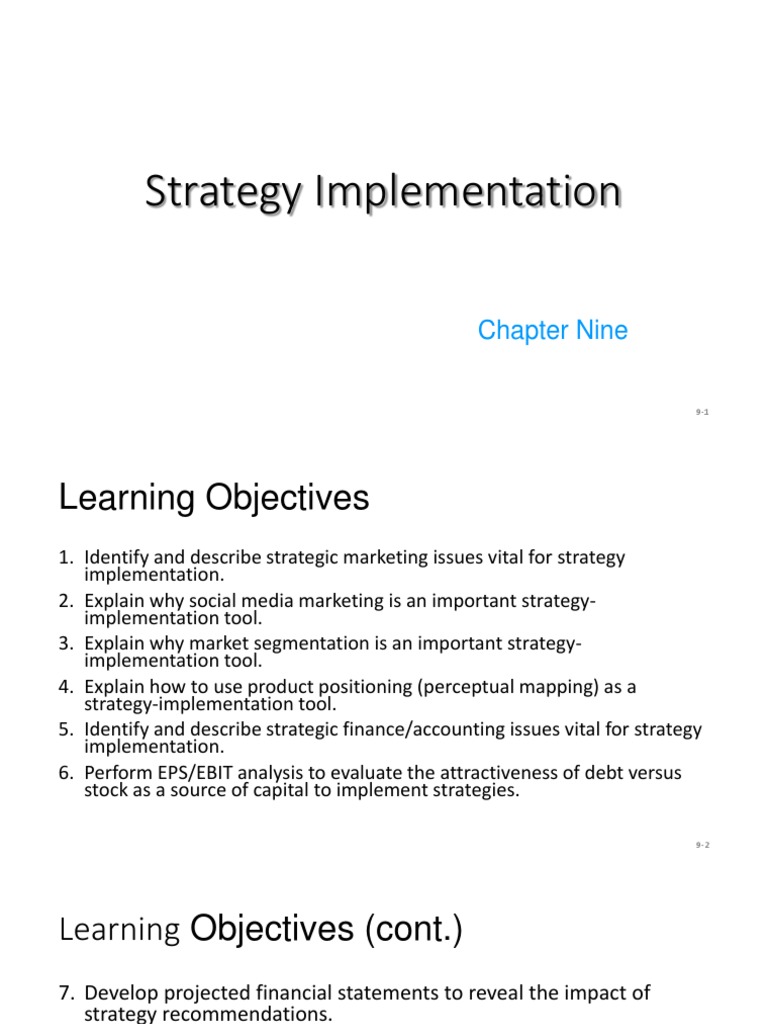 Chapter 9 - Strategy Implementation | PDF | Analytics | Market Segmentation