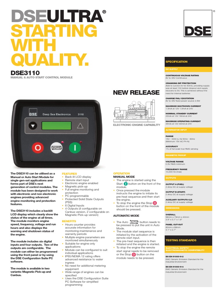 Deep Sea 3110 Manual | Electromagnetic Compatibility | Amplifier