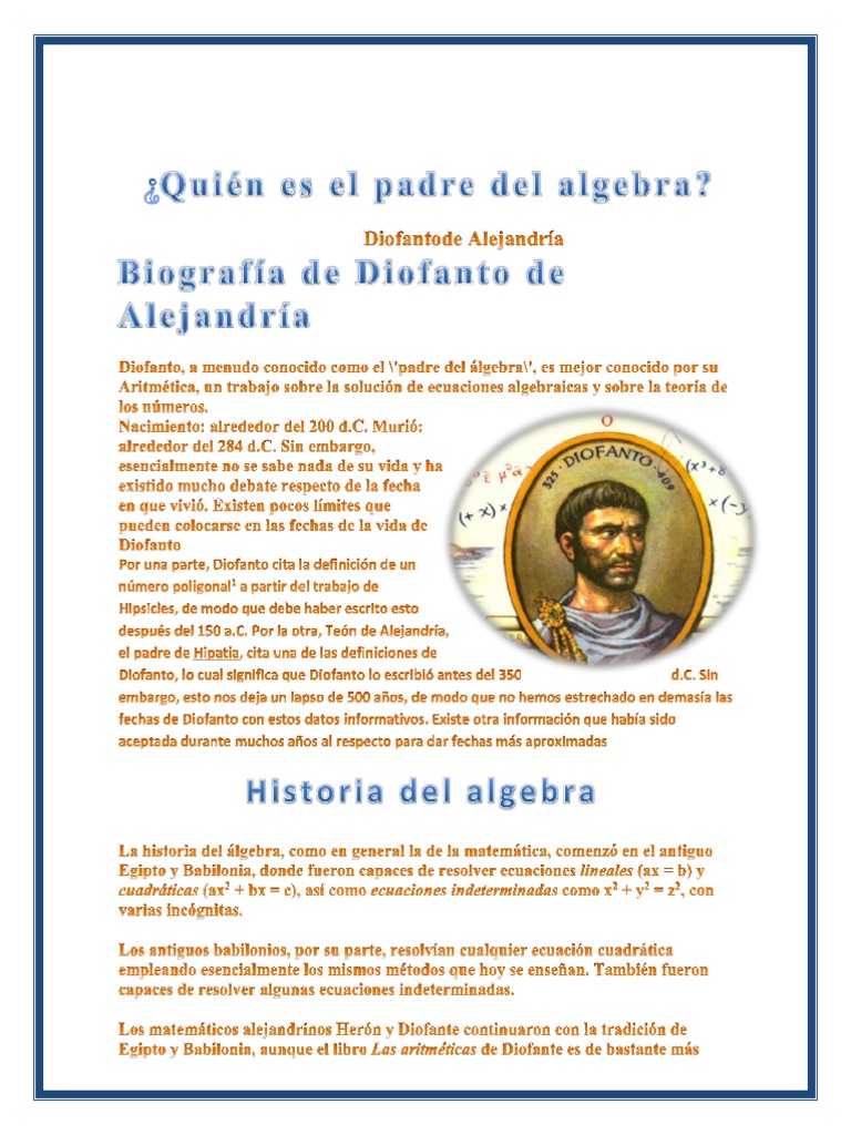 Quién Es El Padre Del Algebra | PDF