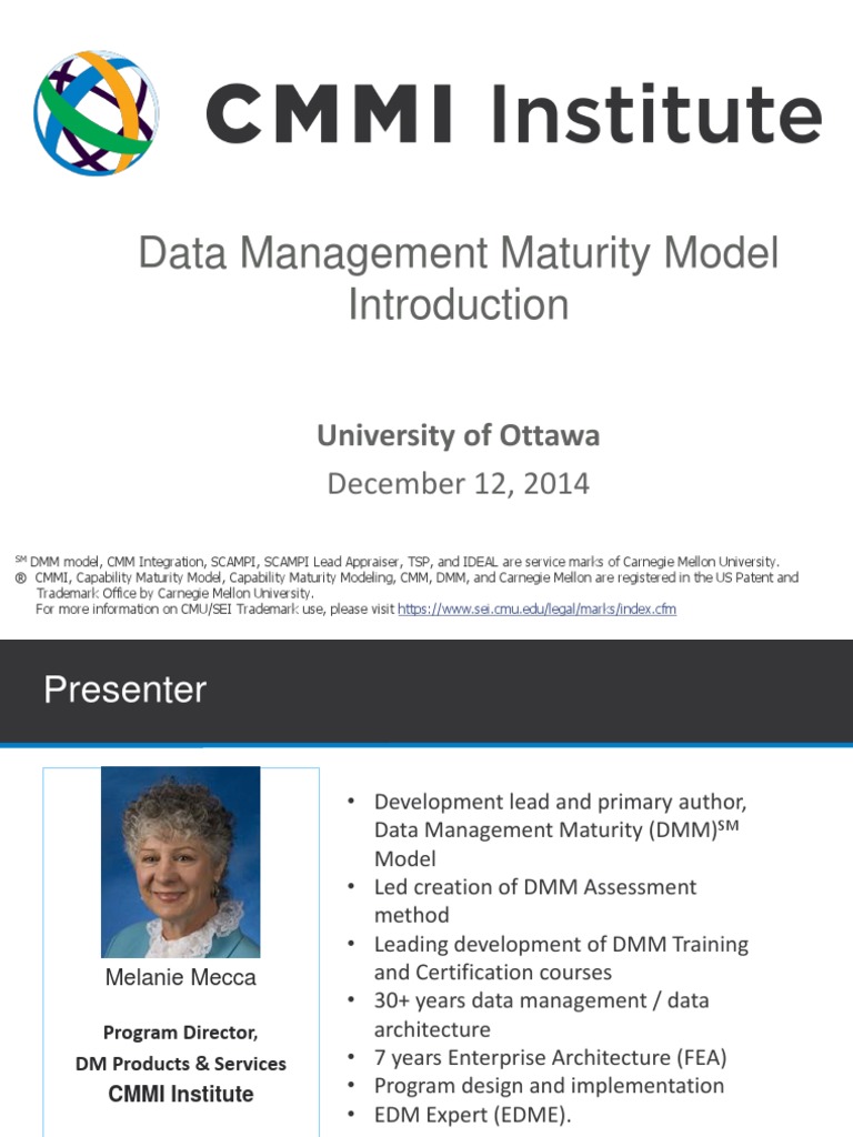 CMMI Data Management Maturity Model Introduction | PDF | Governance ...
