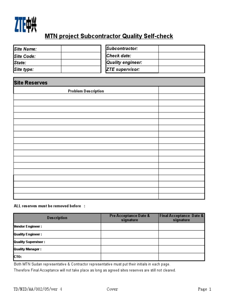 Subcontractor Quality Self-Check List | PDF | Electrical Wiring | Air ...
