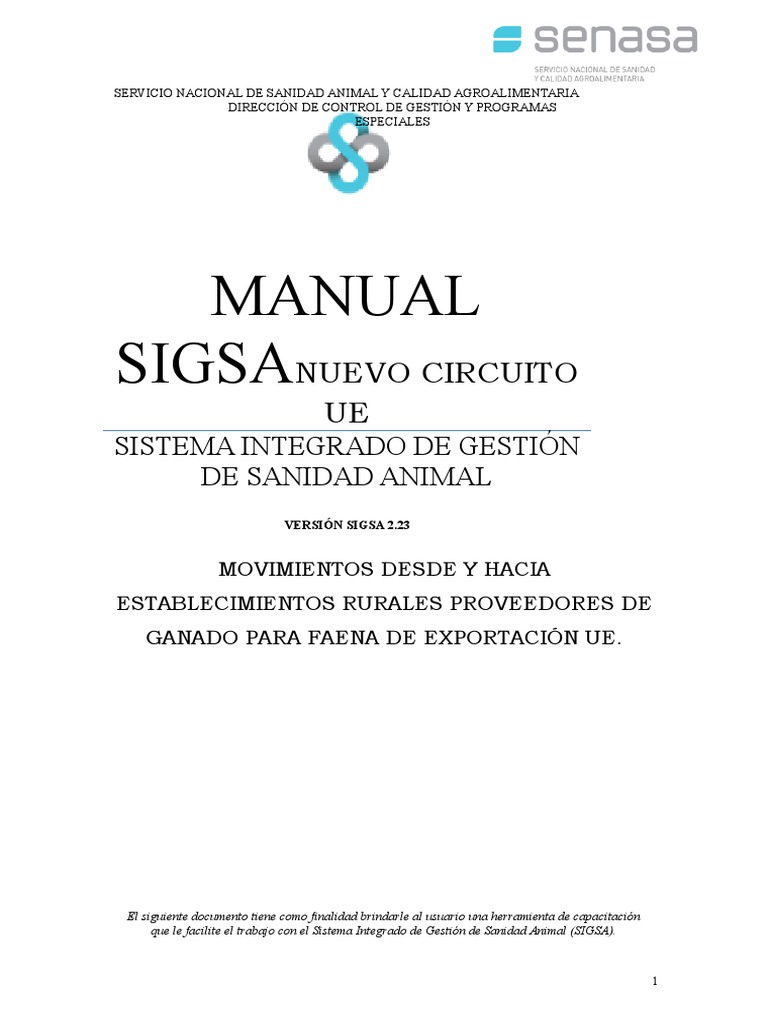 Manual Sigsa - Nuevo Circuito Ue Autogestion | PDF | Unión Europea ...