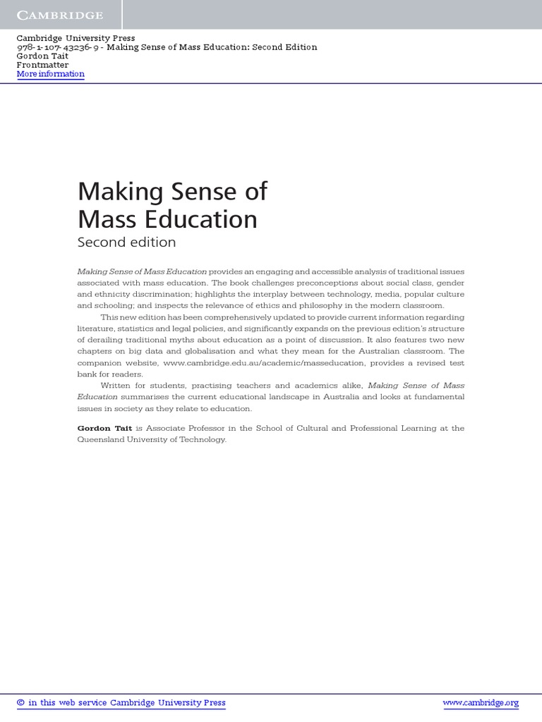 Making Sense of Mass Education Index | PDF | Mass Media | Gender