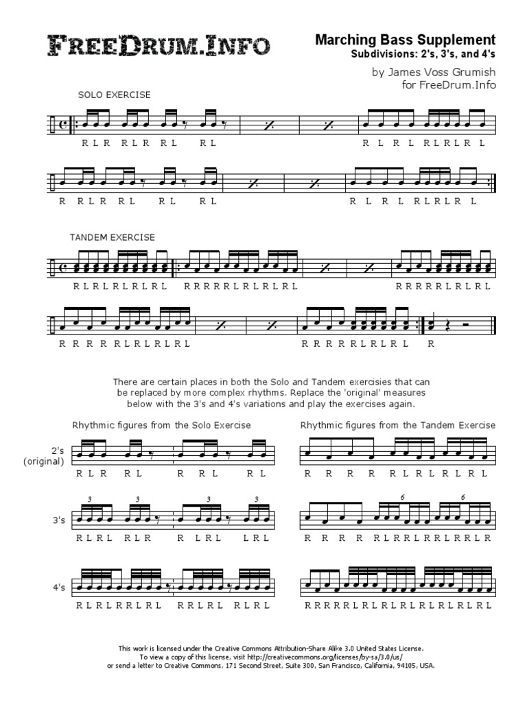 Bass Drum Exercises FreeDrum Info PDF | PDF | Music Theory | Elements ...