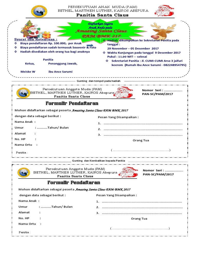 Pendaftaran Amazing Santa Claus 2017 | PDF