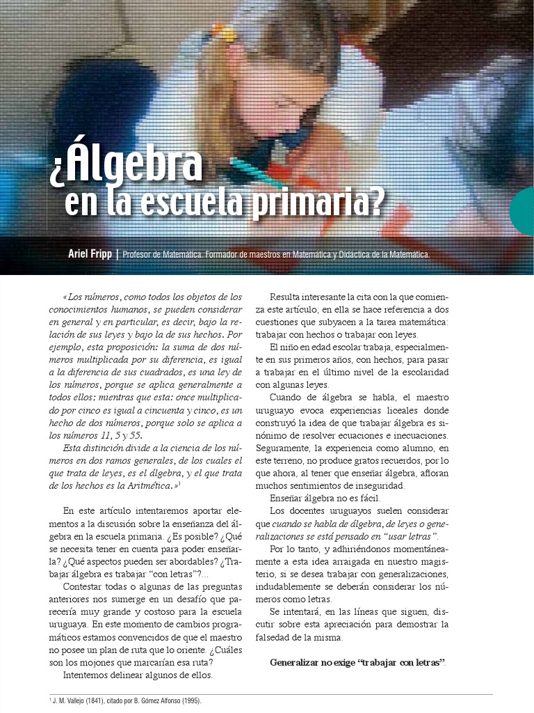 Algebra en La Primaria | PDF | Álgebra | Educación primaria
