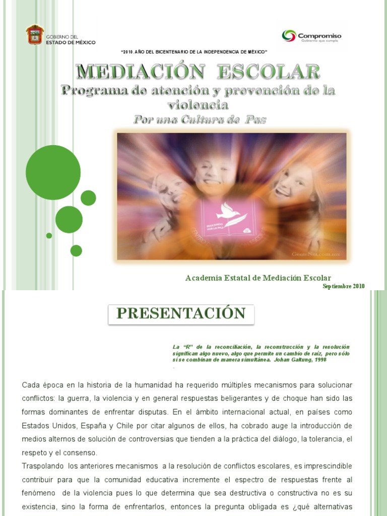 Mediación Escolar | PDF | Violencia | Mediación