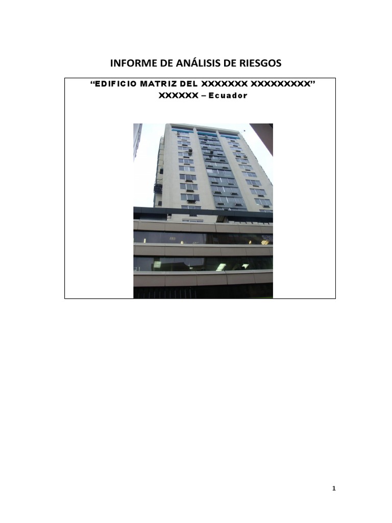 Anexo 6 Modelo De Informe De Análisis De Riesgos Pdf Temblores