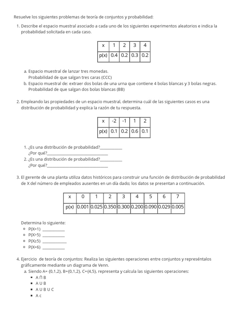 Tarea 1 . | PDF | Probabilidad | Matemáticas Aplicadas