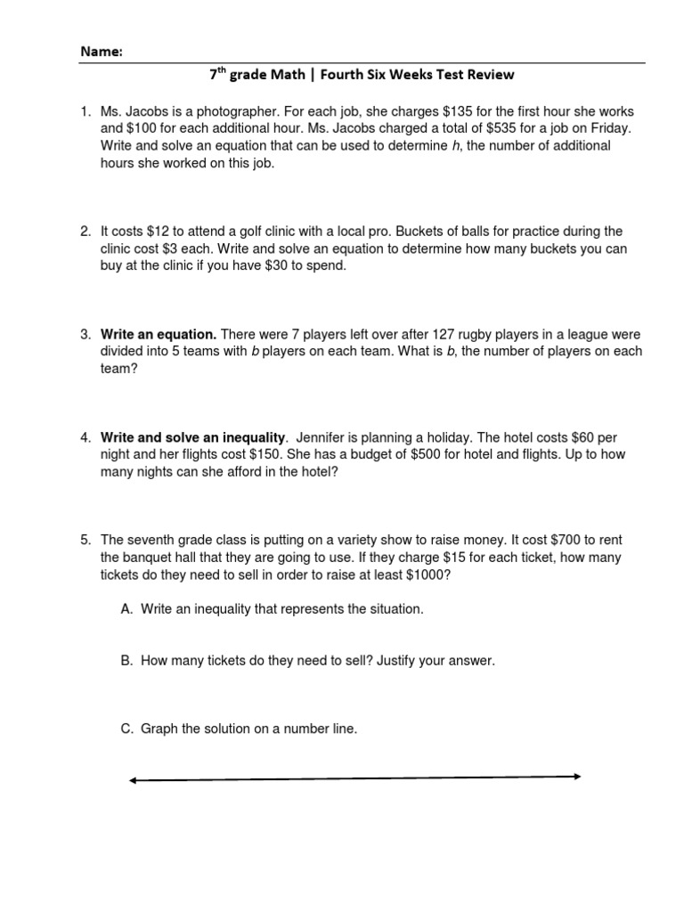4th District Six Weeks Test Review | PDF | Teaching Mathematics