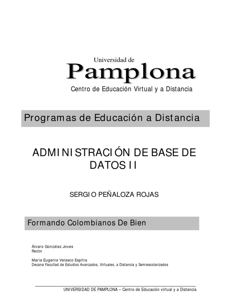 Administración de Base de Datos II | PDF | SQL | Base de datos relacional
