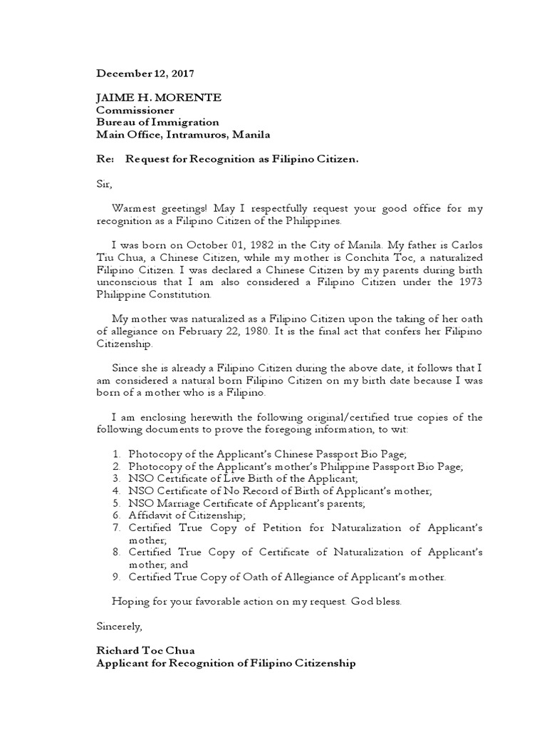 Request Letter - BOI