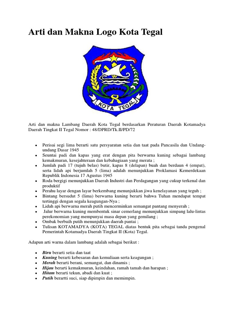 Arti Dan Makna Logo Kota Tegal | PDF