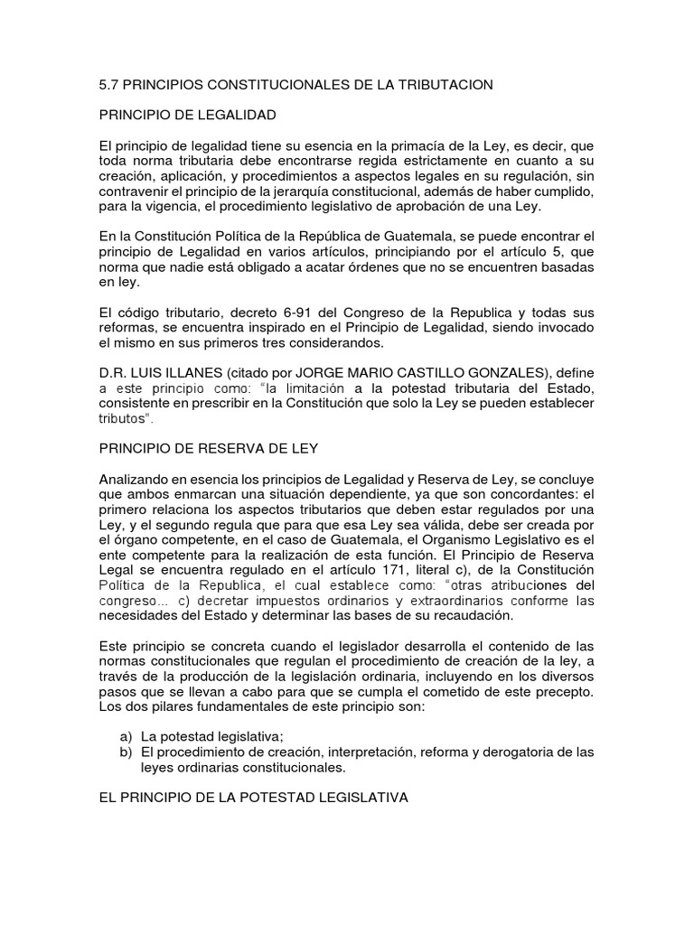 Principios Constitucionales de La Tributacion | PDF | Constitución ...