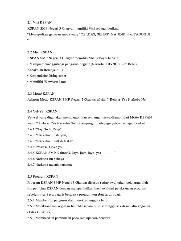 Contoh Proker Kspan2 | PDF