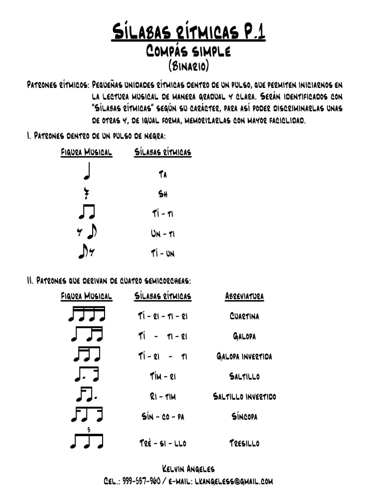 Sílabas Rítmicas P.1