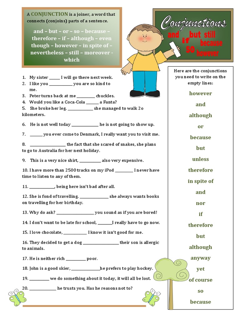 Conjunctions Fun Activities Games Grammar Drills Grammar Guides 28835 | PDF