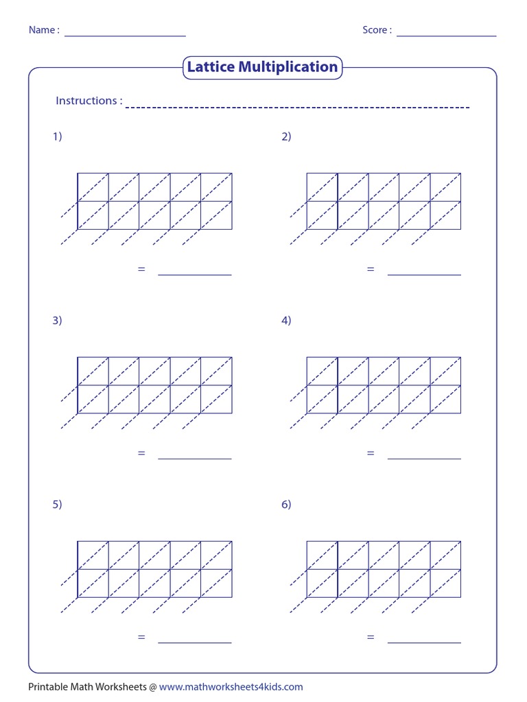 Lattice Multiplication | PDF