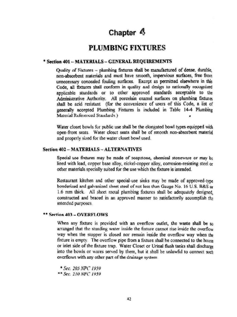 007 Chapter 4-Plumbing Fixtures PDF | PDF