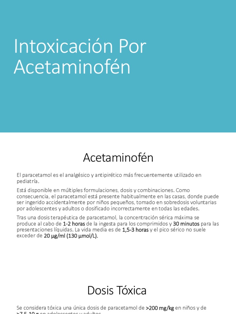 Intoxicación Por Acetaminofén | PDF | Especialidades Medicas | Medicina ...