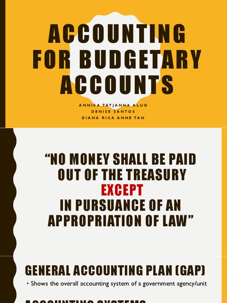 Budgetary PPT 1 Accounting For Budgetary Accounts | PDF | Budget ...