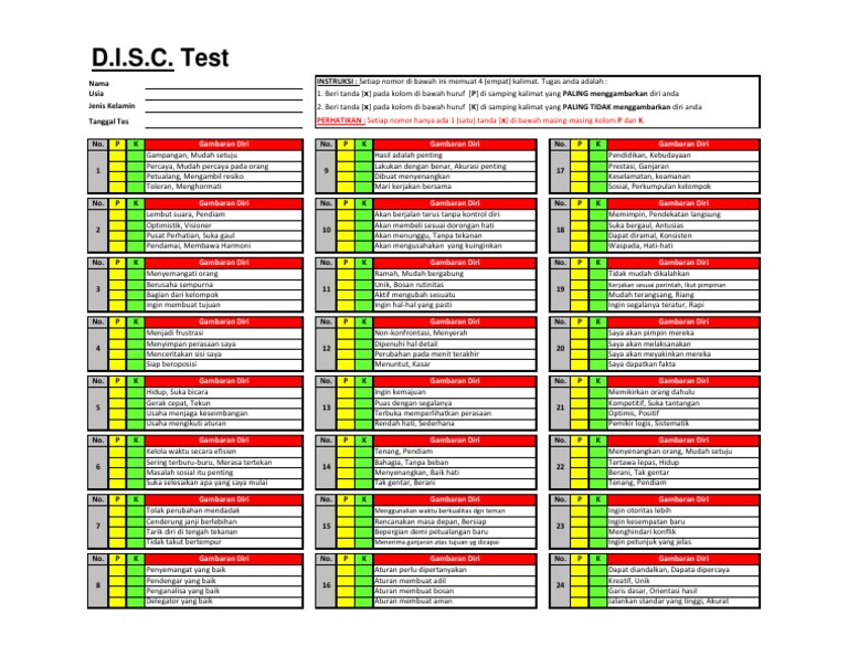 2.DISC Form | PDF