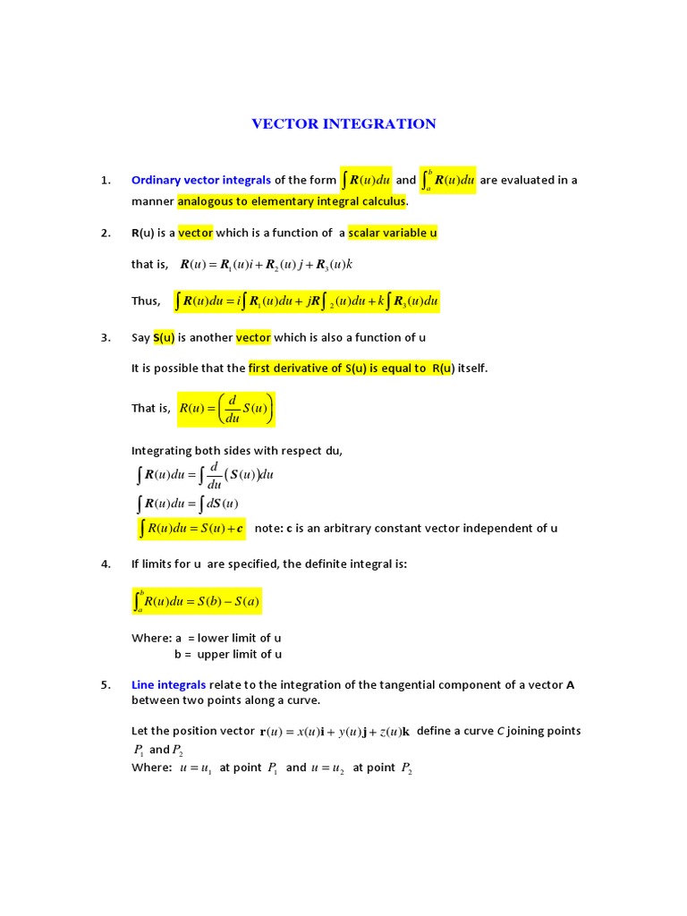 5 - Vector Integtion | PDF | Integral | Flux