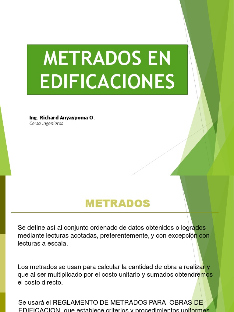 SESIÓN 01 - Metrados en Edificaciones | PDF | Fundación (Ingeniería) | Presupuesto