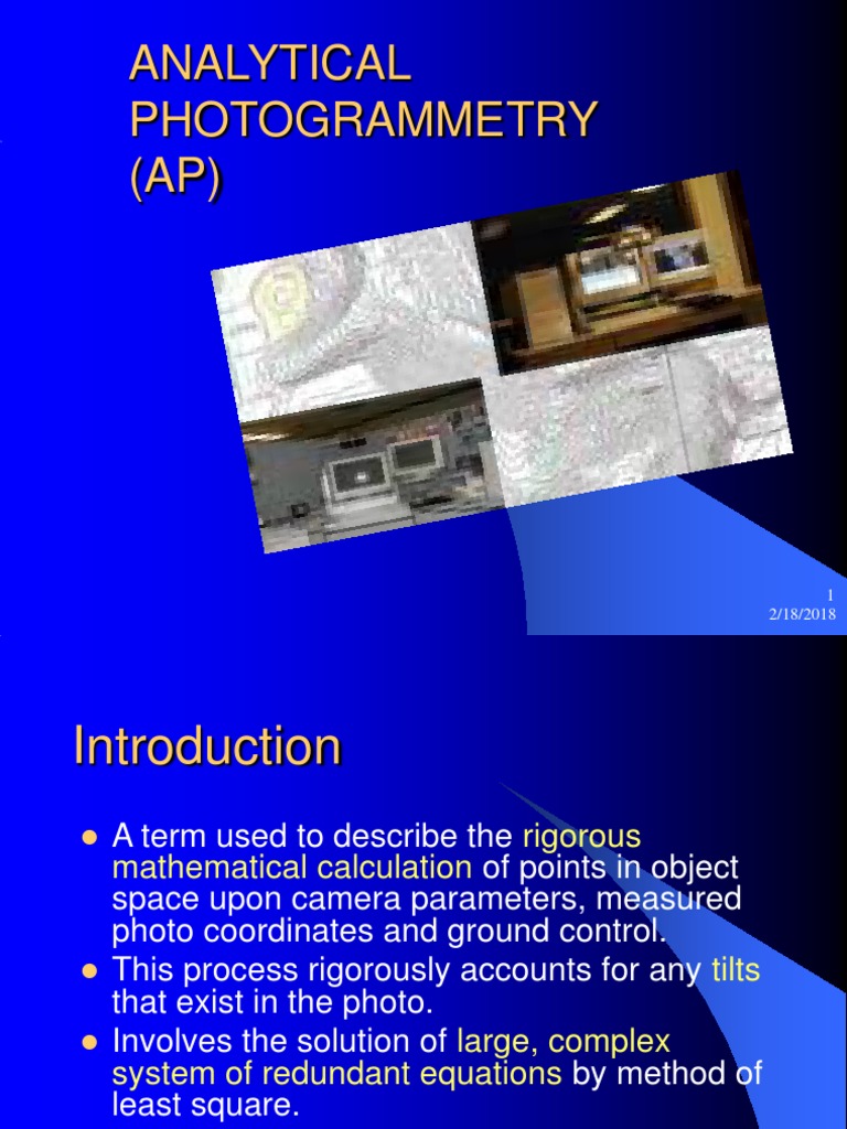 1 Analytical Photogrammetry Lecture 1 | PDF | Geometry | Space