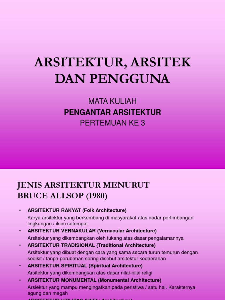 3 1 Arsitektur Arsitek Dan Pengguna Pdf