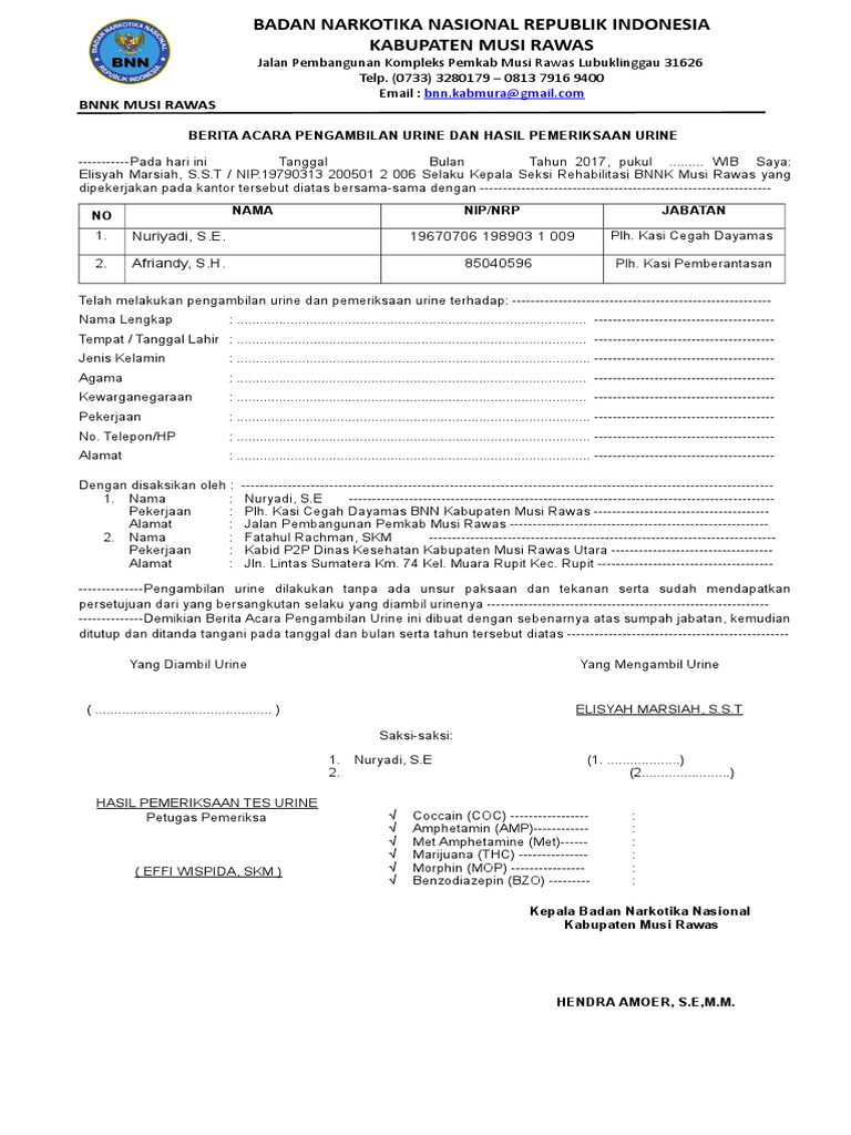 Berita Acara BNN | PDF
