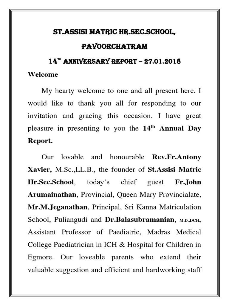 Annual Day Report 2018 | PDF | Further Education