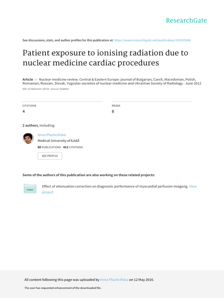 Patient Exposure NMR | PDF | Absorbed Dose | Nuclear Medicine