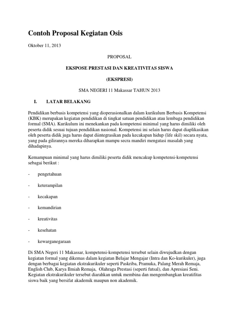 Contoh Proposal Osis | PDF