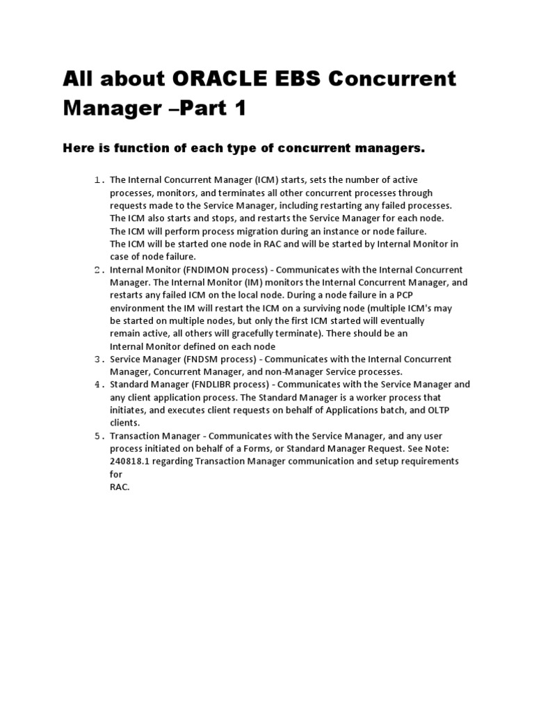 All About Concurrent Manager Pdf Oracle Database Sql