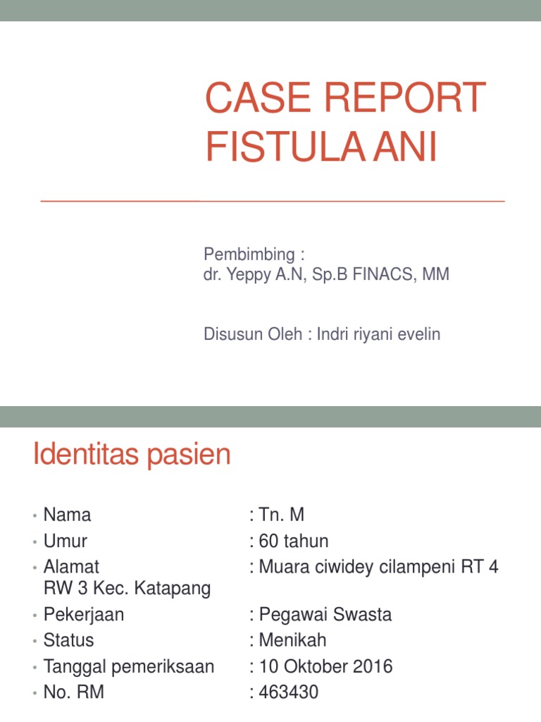 FISTULA ANI DIAGNOSIS | PDF