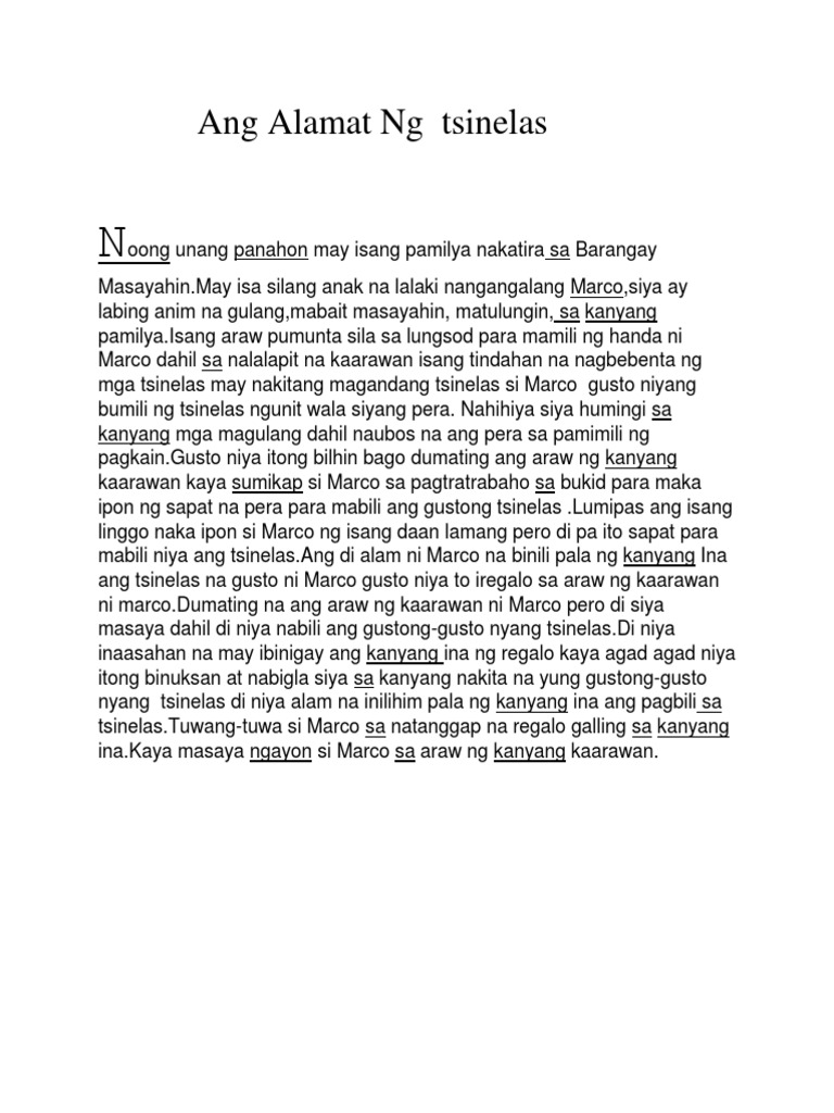 Ang Alamat Ng Tsinelas