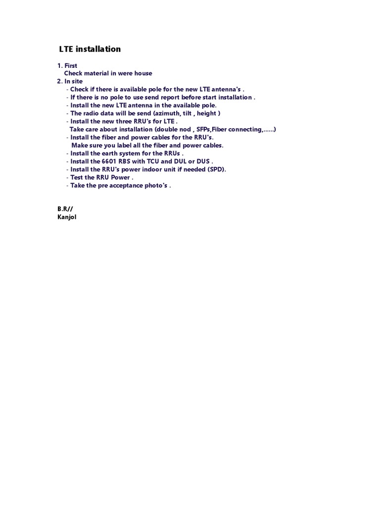 LTE Installation | PDF