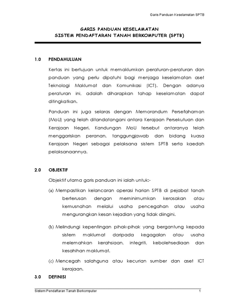 GarisPanduan Keselamatan SPTB | PDF