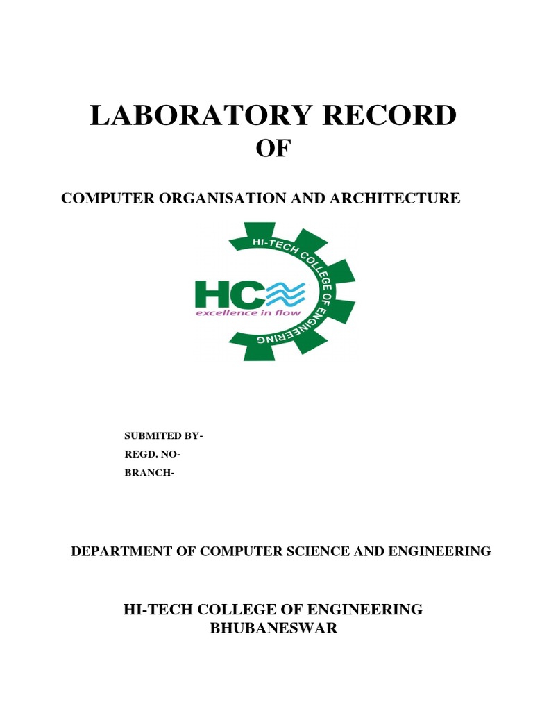Computer Organization Lab Report | PDF | Computers | Technology ...
