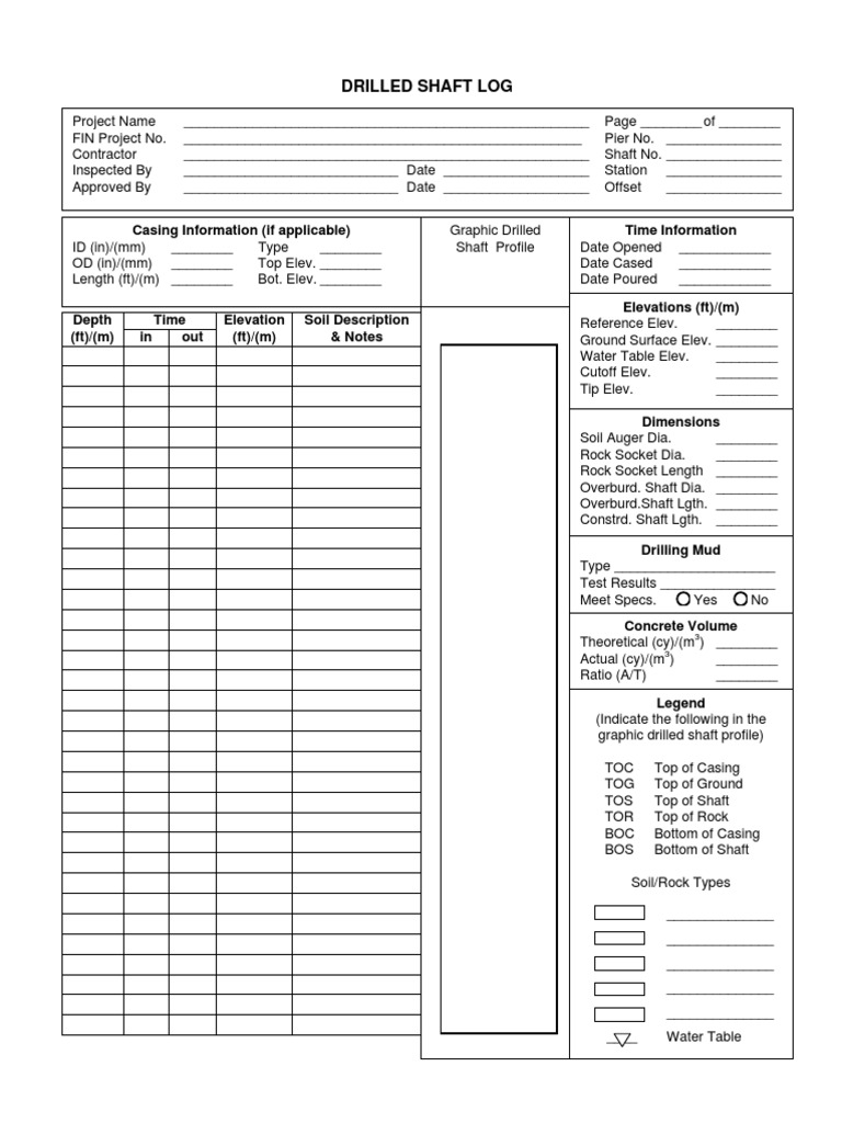 Shaft Log | Building Engineering | Civil Engineering