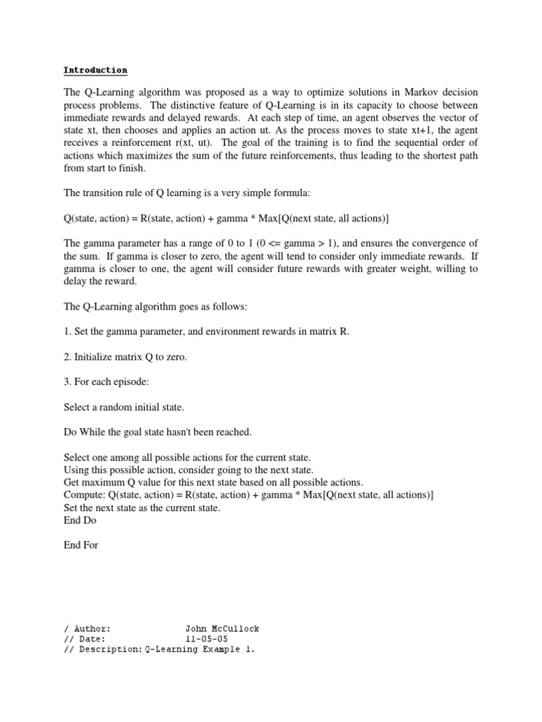 Q Learning In C Pdf Machine Learning Mathematical Analysis