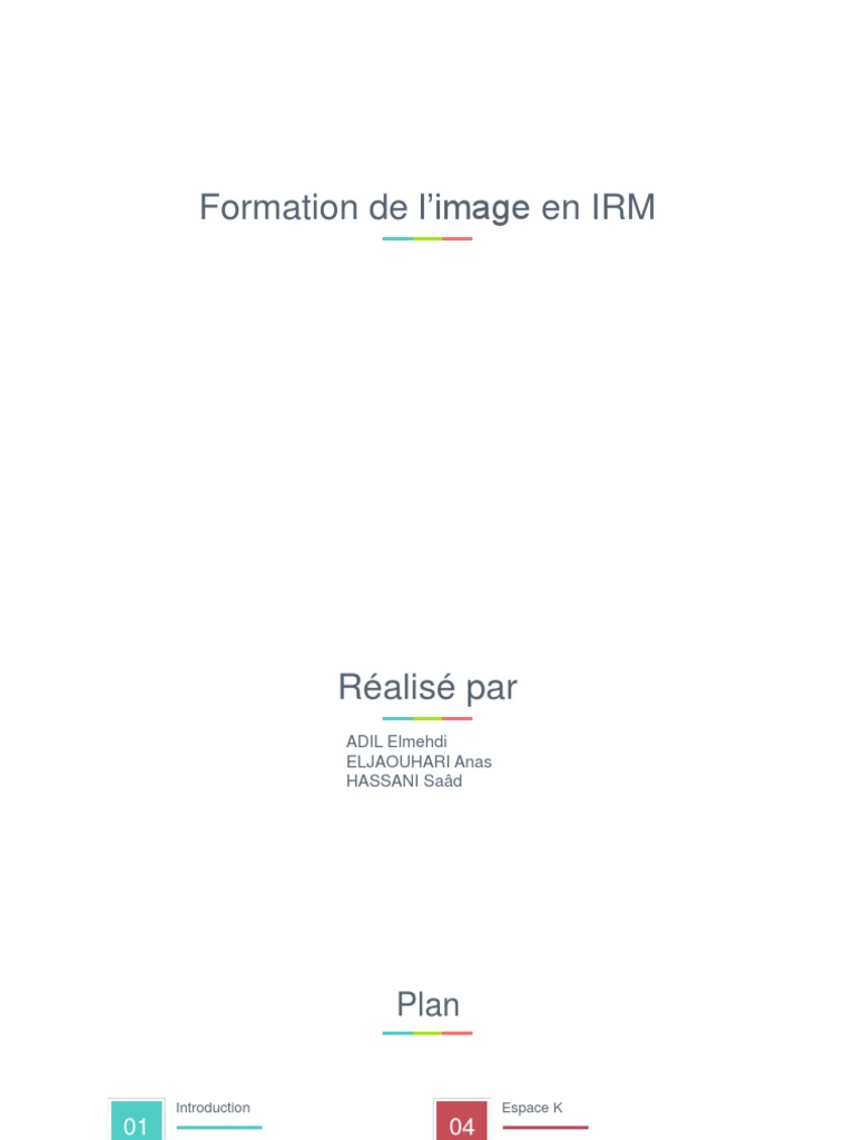 Construction de L'image en IRM | PDF | Imagerie par résonance ...