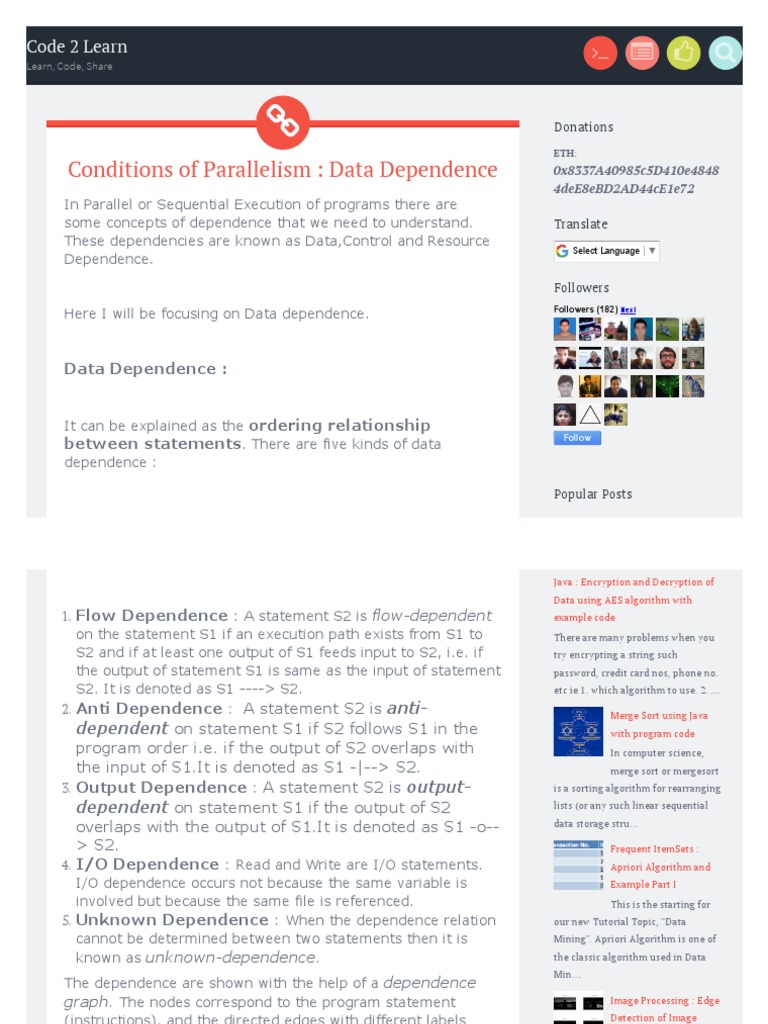 Conditions of Parallelism - Data Dependence | PDF | Parallel Computing | Computer Program
