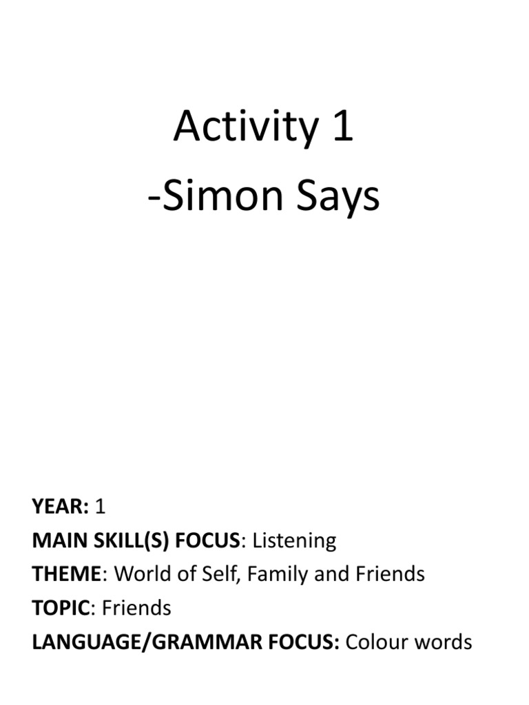Activity 1 - Simon Says | PDF